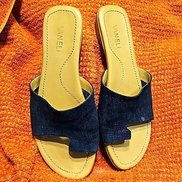Vaneli | Shoes | Vaneli Tallis Slide Sandal 85 In Denim Blue Shimmer ...